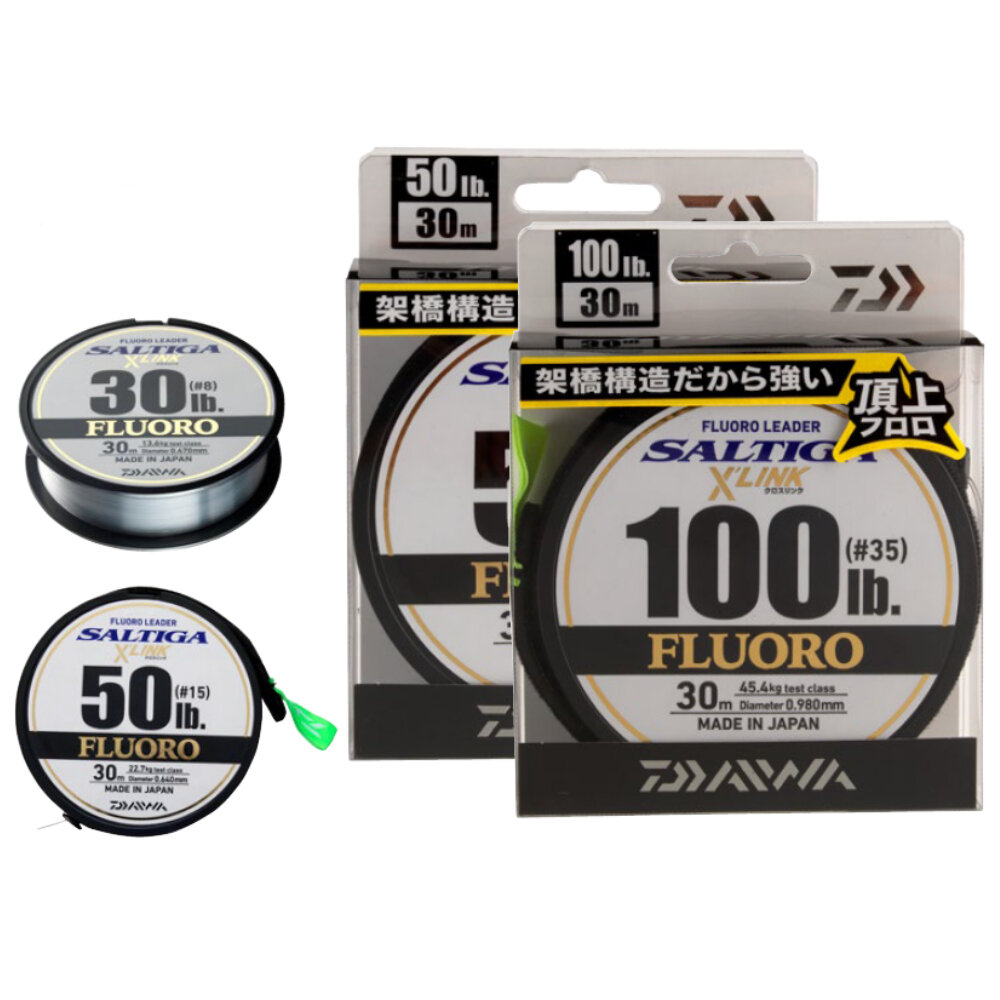 Daiwa Saltiga X' Link Fluorocarbon Leader 30m 0,70mm / 60lbs 27,2Kg - VF-Angelsport, Ihr ...